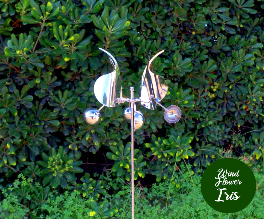Iris Wind Spinner – Metal Kinetic Wind Flower Garden Sculpture Outdoor ...